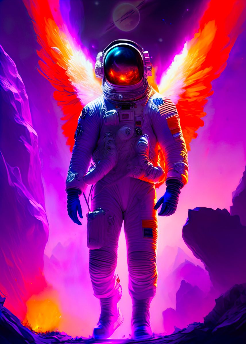 'Angelic Astronaut' Poster, picture, metal print, paint by Haru Udu ...