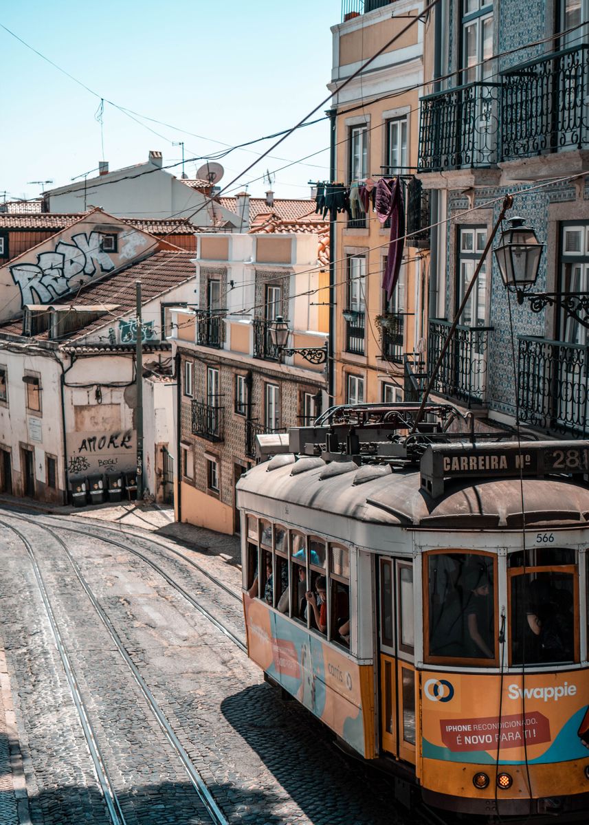 'Tram 28 in Lisbon' Poster by petergraphx | Displate