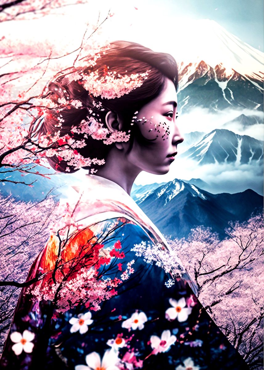 'Japan Woman' Poster, picture, metal print, paint by Nemory Artist ...