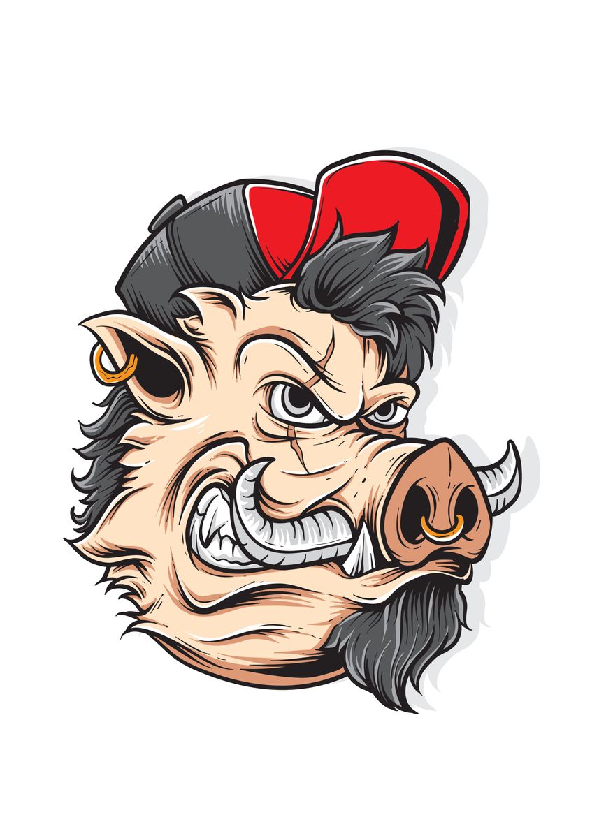 'Anger pig' Poster, picture, metal print, paint by Lloyd Studio | Displate