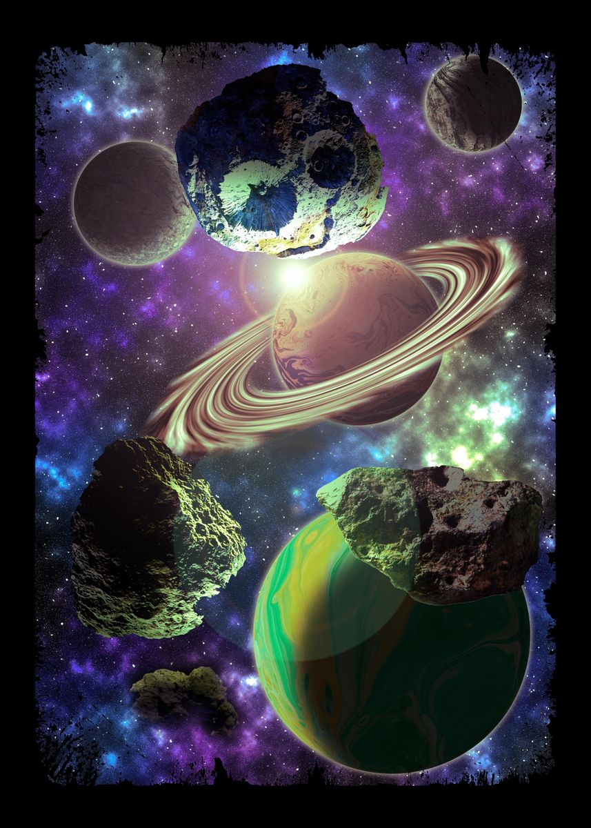 'Meteorite Space Galaxy' Poster, picture, metal print, paint by ...