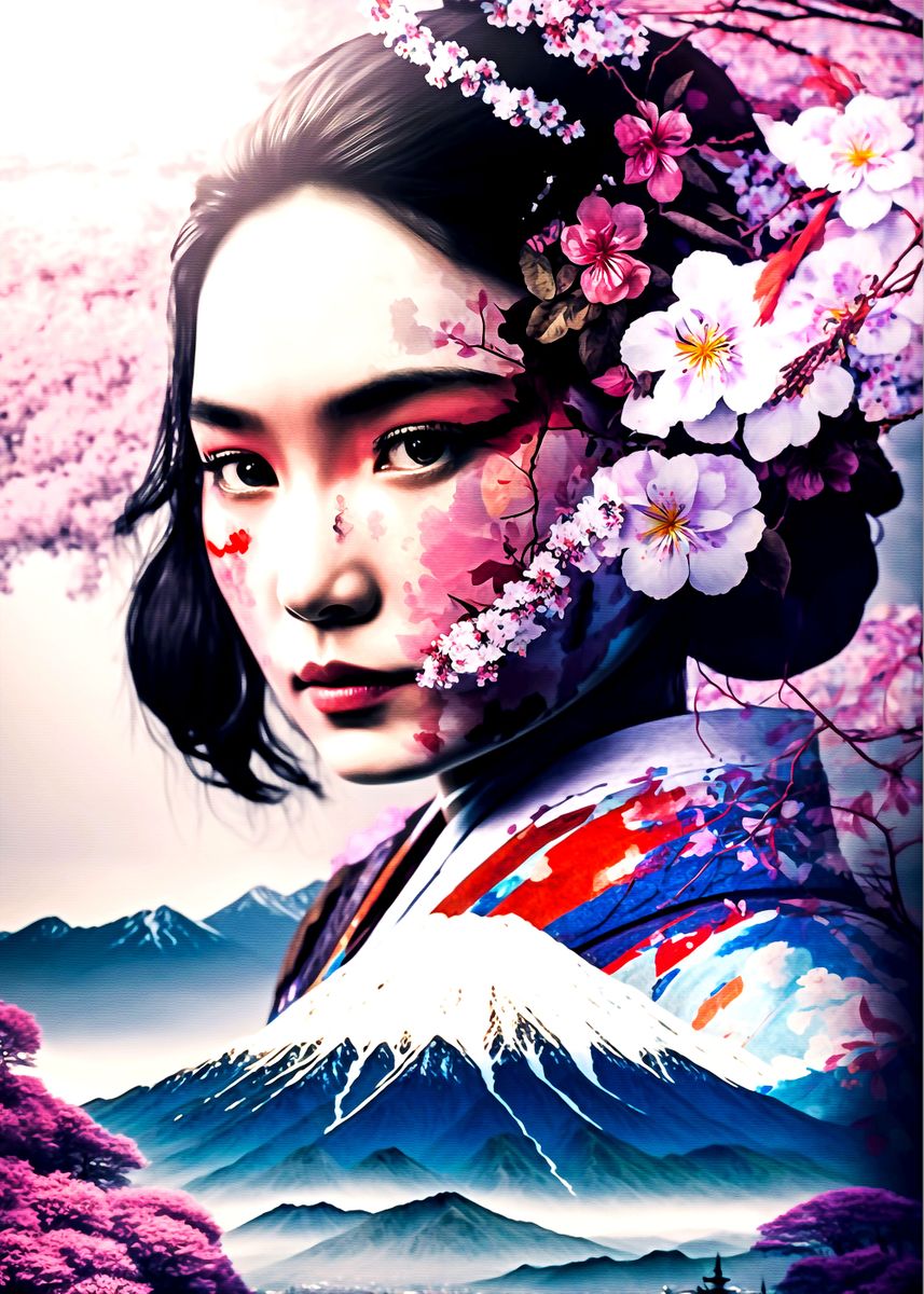 'Japan Woman' Poster, picture, metal print, paint by Nemory Artist ...