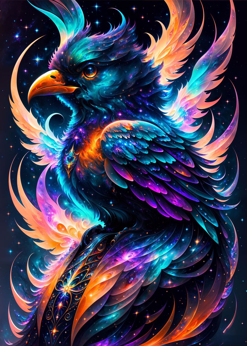 'Space Raven' Poster, picture, metal print, paint by DVArt | Displate