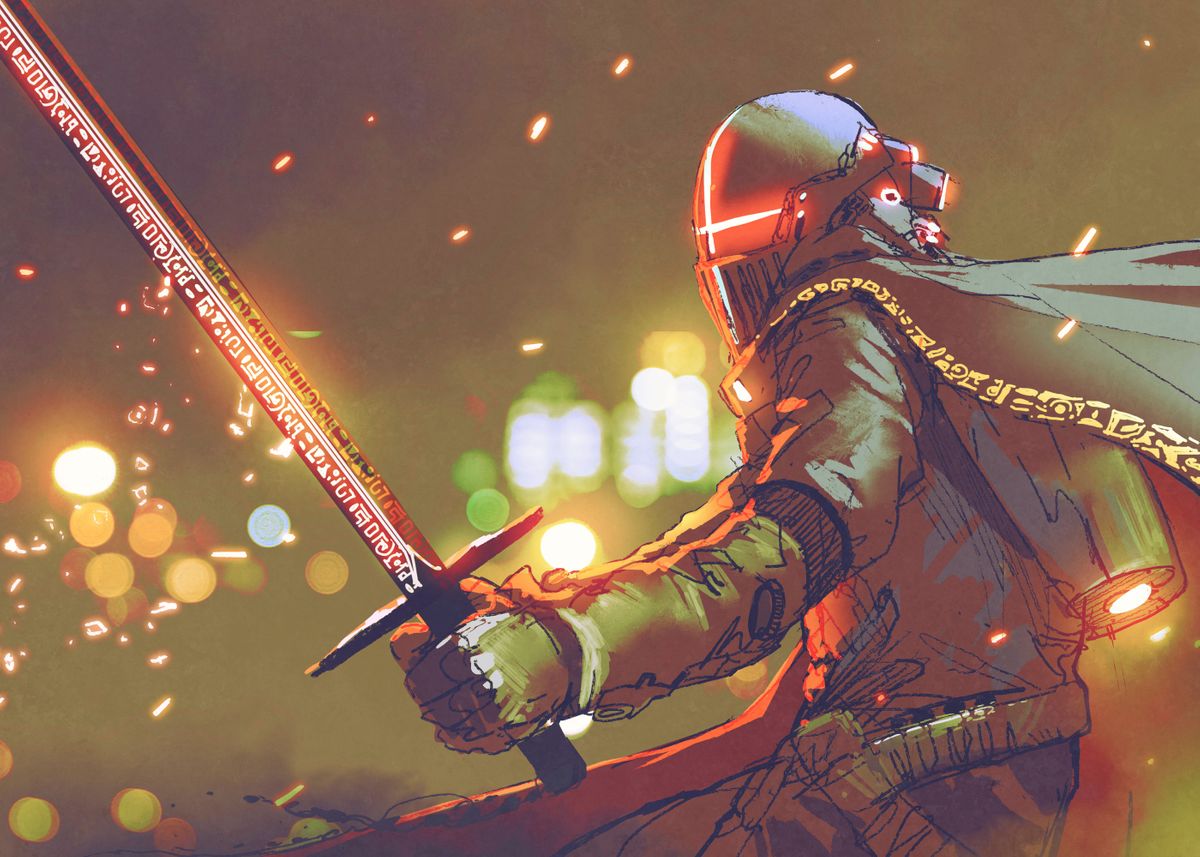 'Astronaut knight' Poster by Color Art | Displate