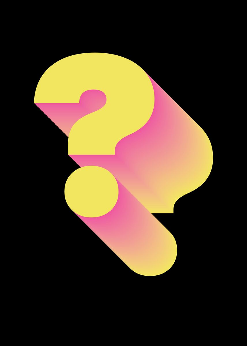 'Retro Question Mark' Poster, picture, metal print, paint by Mooon ...
