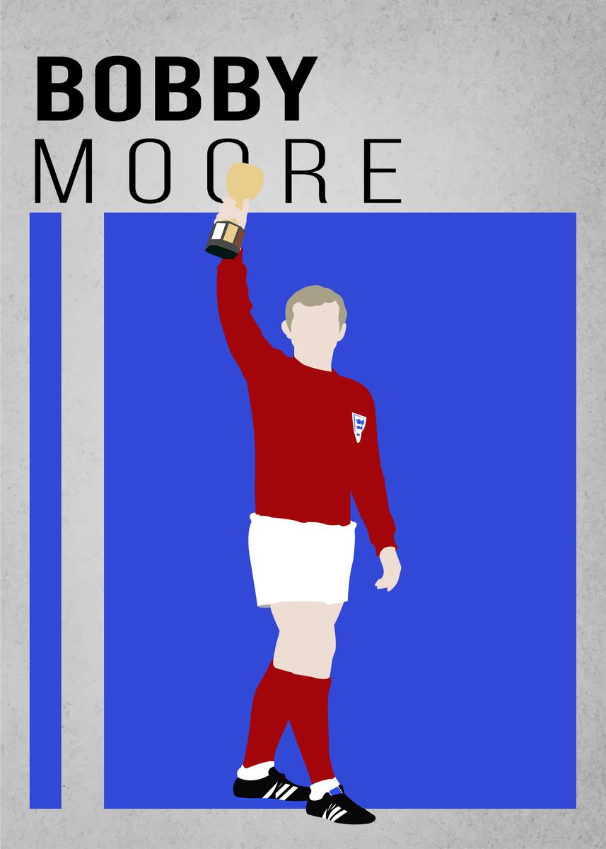 'Bobby Moore England ' Poster, picture, metal print, paint by Brock ...