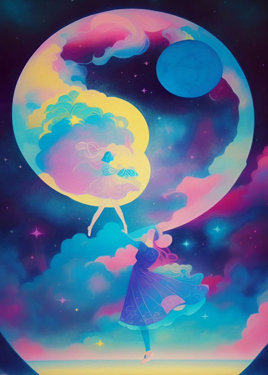 'Cosmic Dreamy Dance' Poster, picture, metal print, paint by MONLart ...