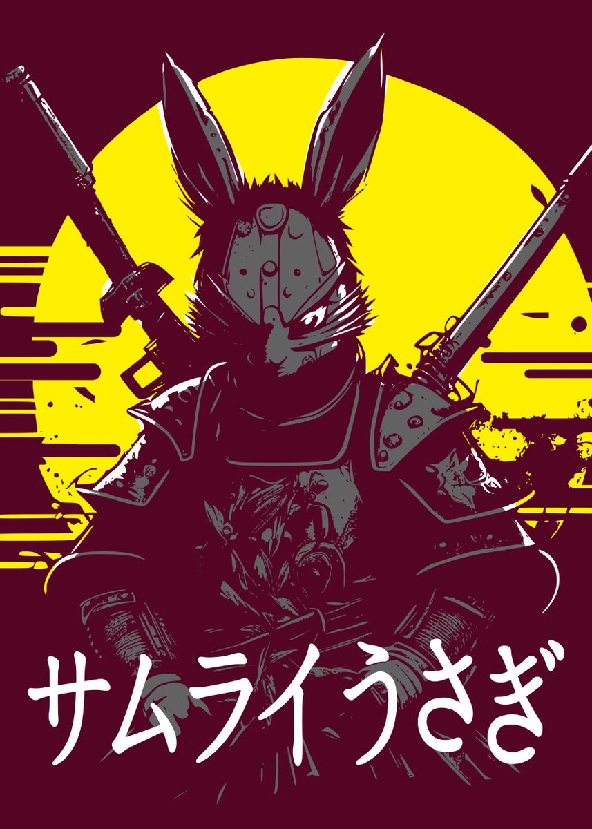 'Rabbit Samurai ' Poster, picture, metal print, paint by Ilya Danilov ...