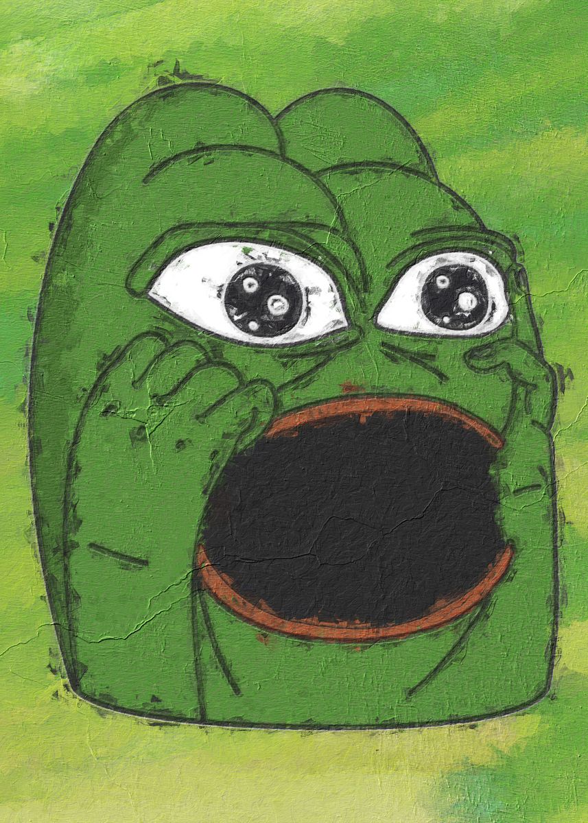 'Pepe the frog' Poster, picture, metal print, paint by Meme Daily ...