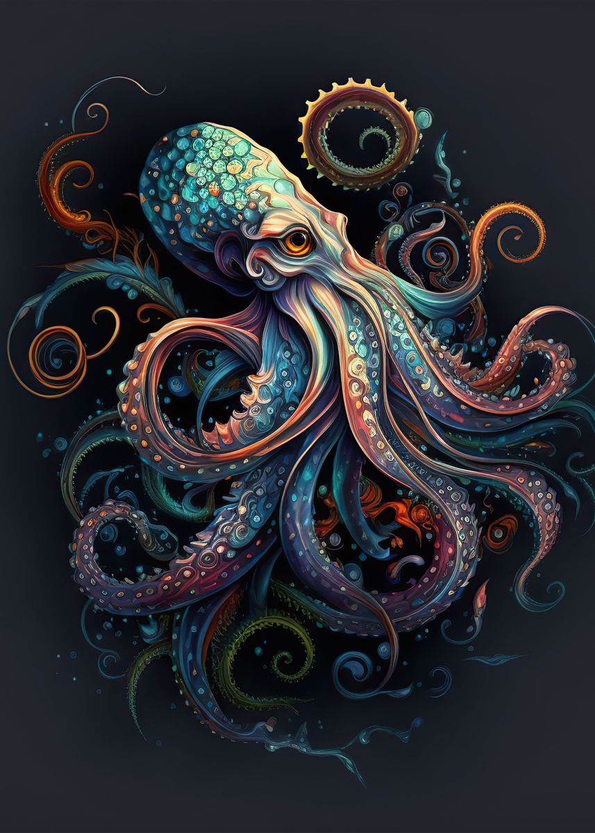 Colorful Octopus Drawings