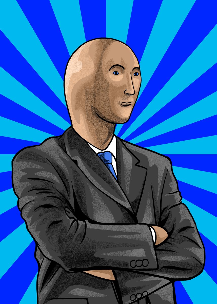 'Stonks Guy Meme' Poster, picture, metal print, paint by Adam Project | Displate