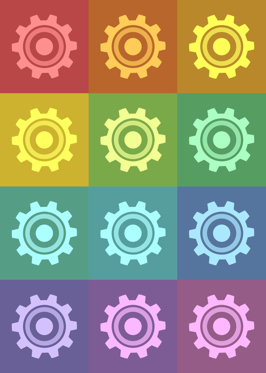 'Engineer Gears Pop Art' Poster, picture, metal print, paint by ...