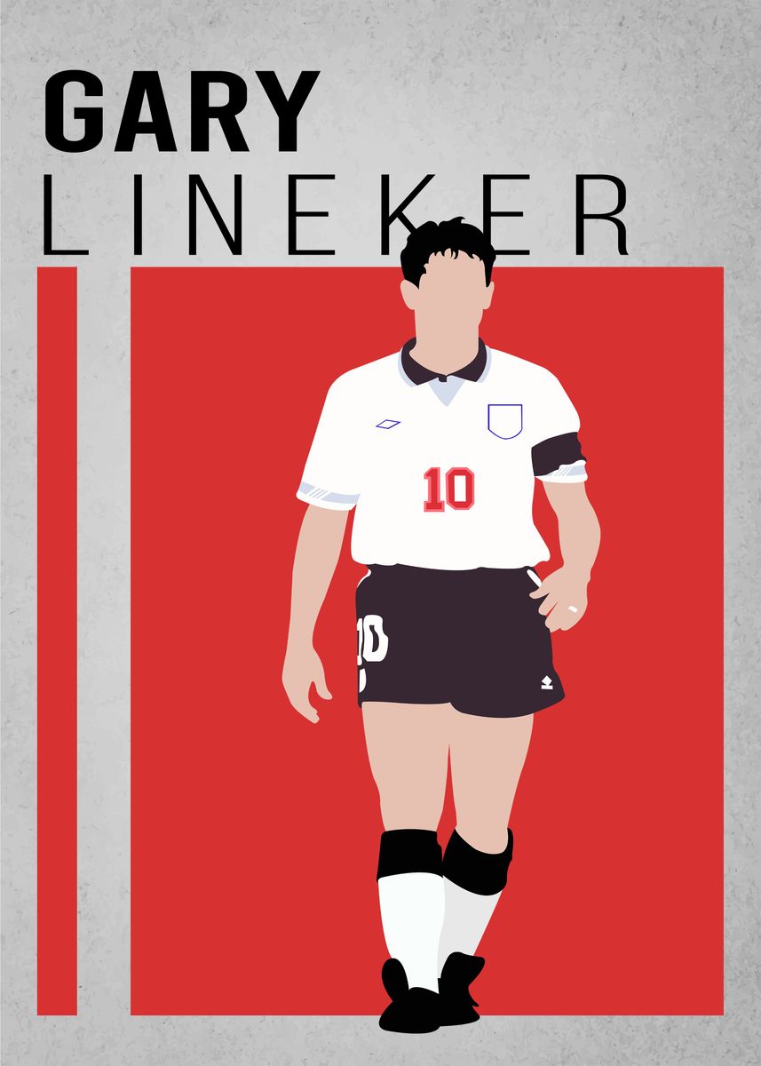 'Gary Lineker England ' Poster, picture, metal print, paint by Brock ...