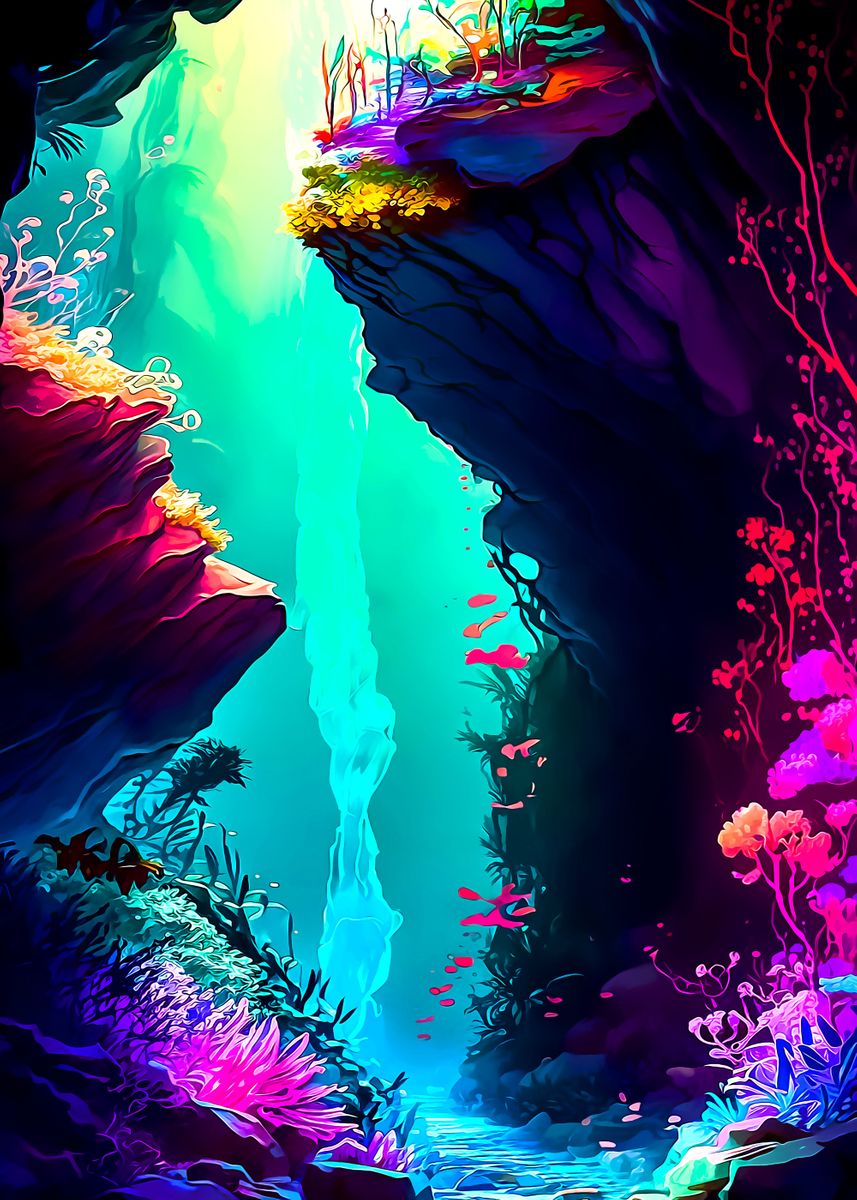 'Ocean Nature' Poster, picture, metal print, paint by Dare Neil | Displate