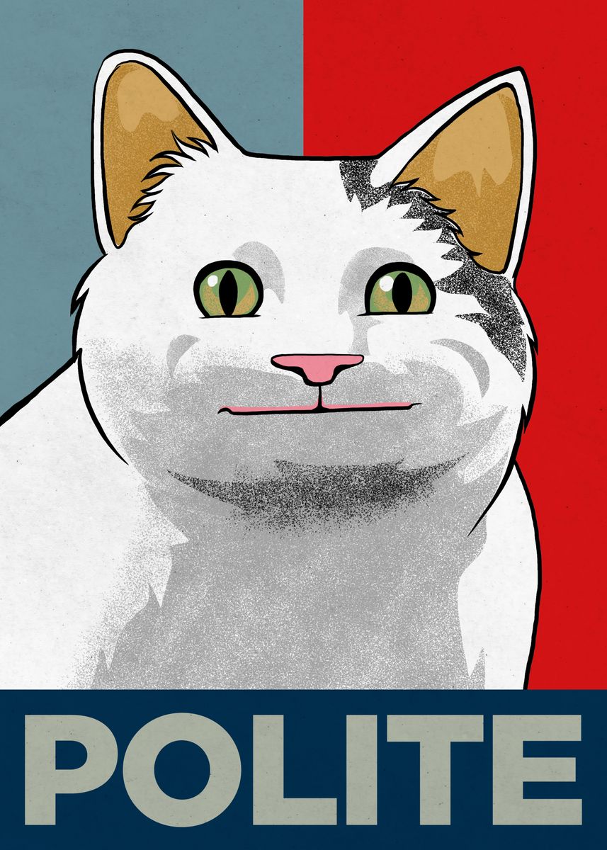 'Ollie the Cat Meme' Poster, picture, metal print, paint by Mikhaila ...