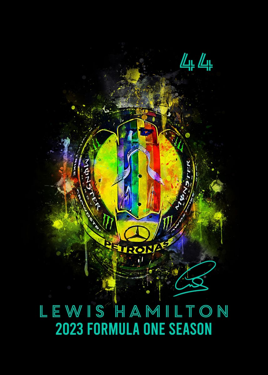 'Lewis Hamilton Helmet 2023' Poster by Daisy Donna | Displate