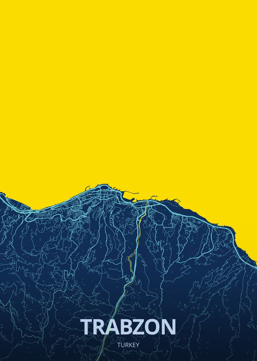 'TRABZON' Poster, picture, metal print, paint by CRAFTSSSTUDIO | Displate