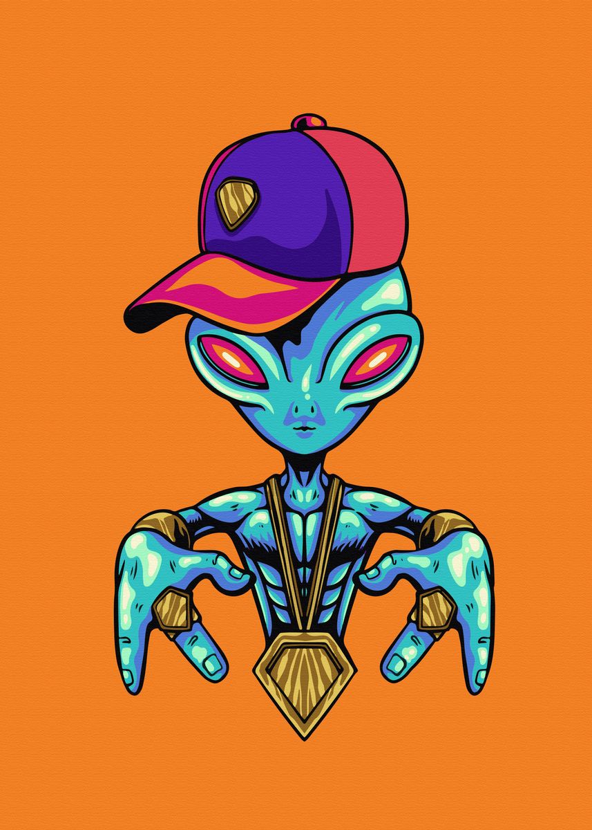 'Alien rapper' Poster, picture, metal print, paint by JusticeEichmann ...
