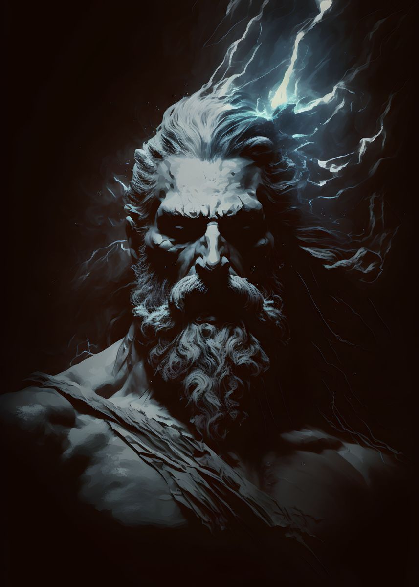 'God Zeus' Poster, picture, metal print, paint by Maël Sterlin | Displate