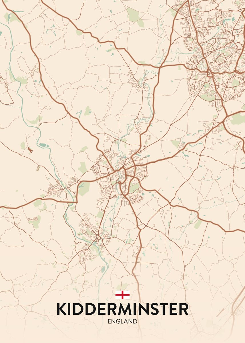 'Kidderminster UK' Poster, picture, metal print, paint by IMR Designs ...