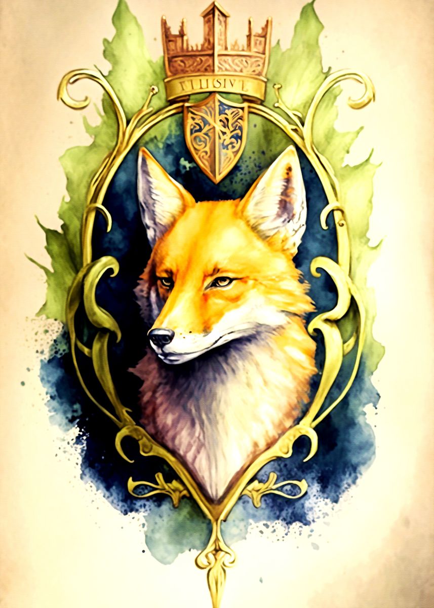 'Fox' Poster, picture, metal print, paint by Lee Jani | Displate