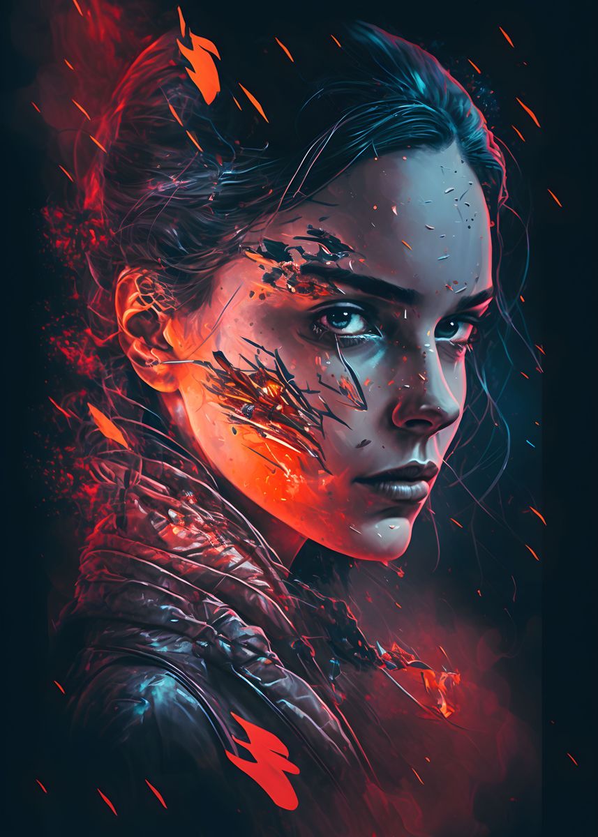 'Burning Hero' Poster, picture, metal print, paint by Maël Sterlin ...