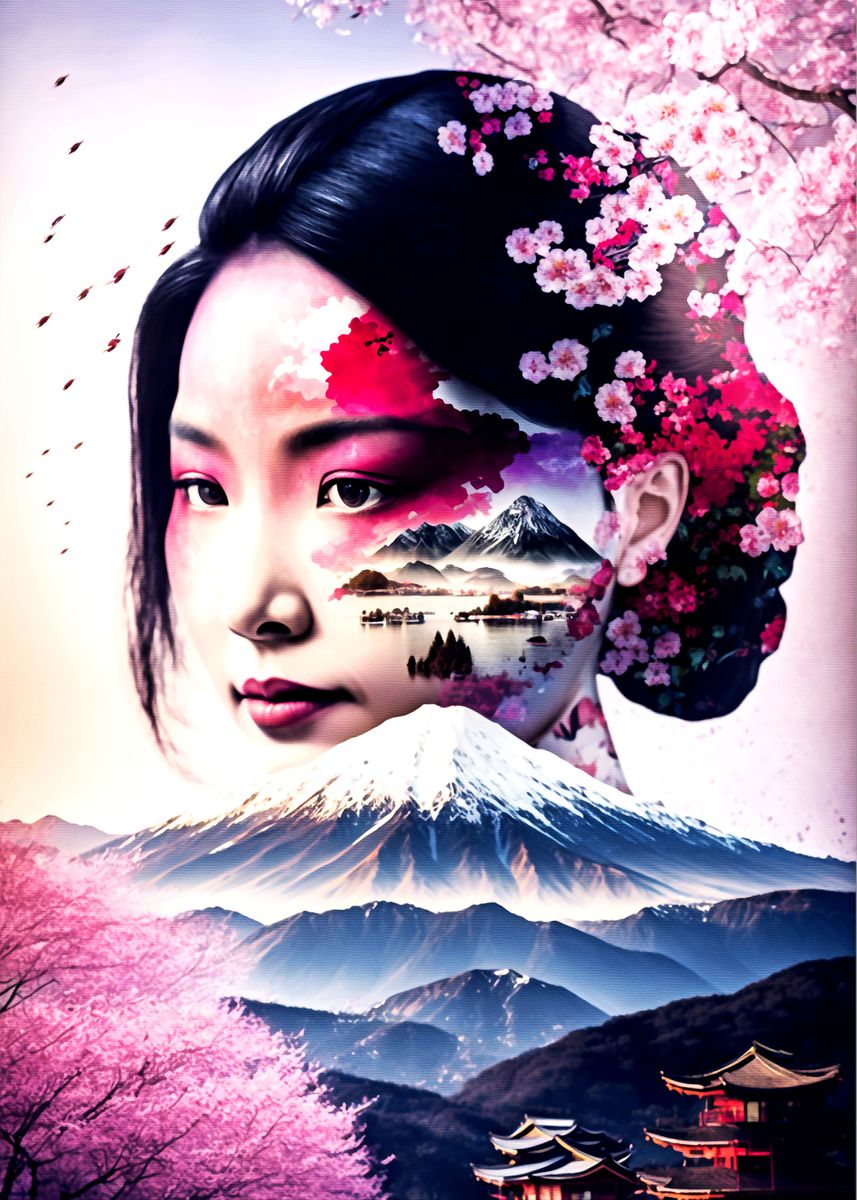 'Japan Woman' Poster, picture, metal print, paint by Nemory Artist ...