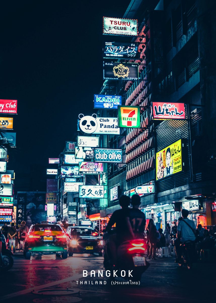 'Bangkok ' Poster, picture, metal print, paint by Famous City | Displate