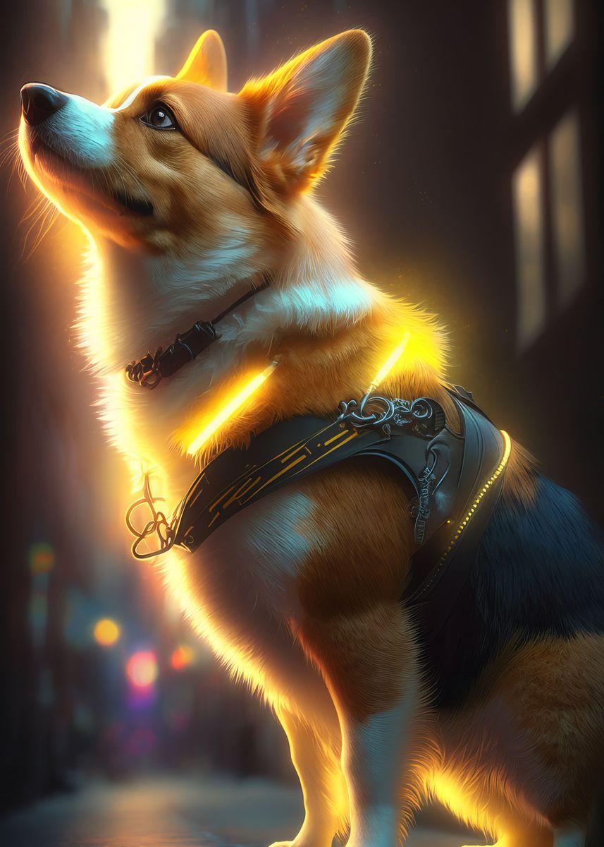 'Steampunk Corgi Dog' Poster, picture, metal print, paint by Muntwalt ...