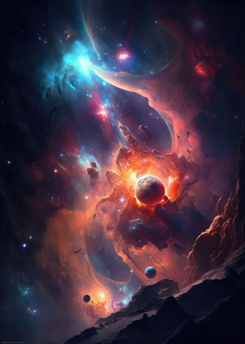 'Nebula Dreams' Poster, picture, metal print, paint by Usama Design ...
