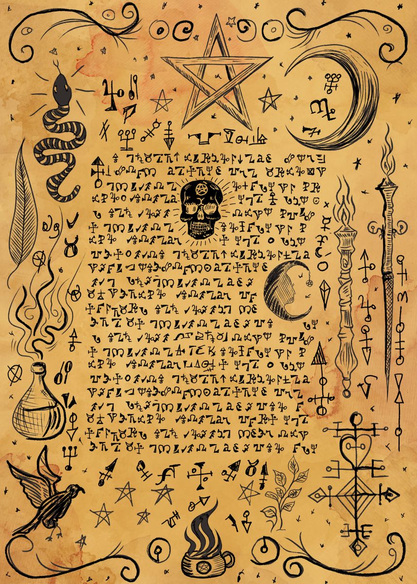 'Witchcraft Old Book ' Poster, picture, metal print, paint by ...