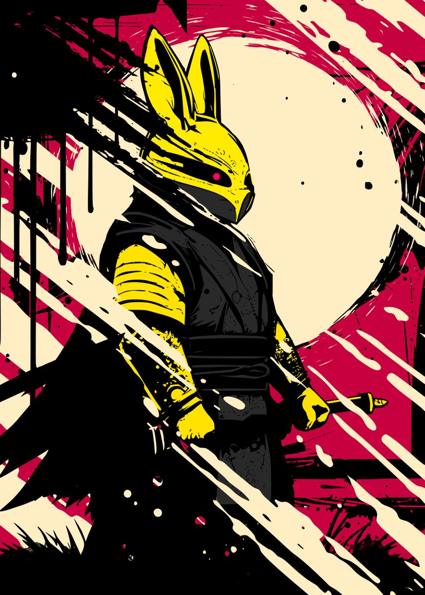 'Rabbit Samurai ' Poster, picture, metal print, paint by Ilya Danilov ...