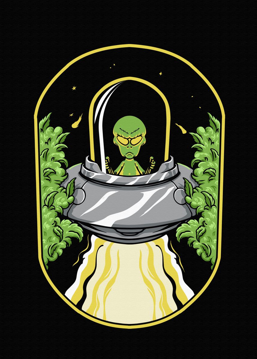 'Alien fly ufo' Poster, picture, metal print, paint by JusticeEichmann ...