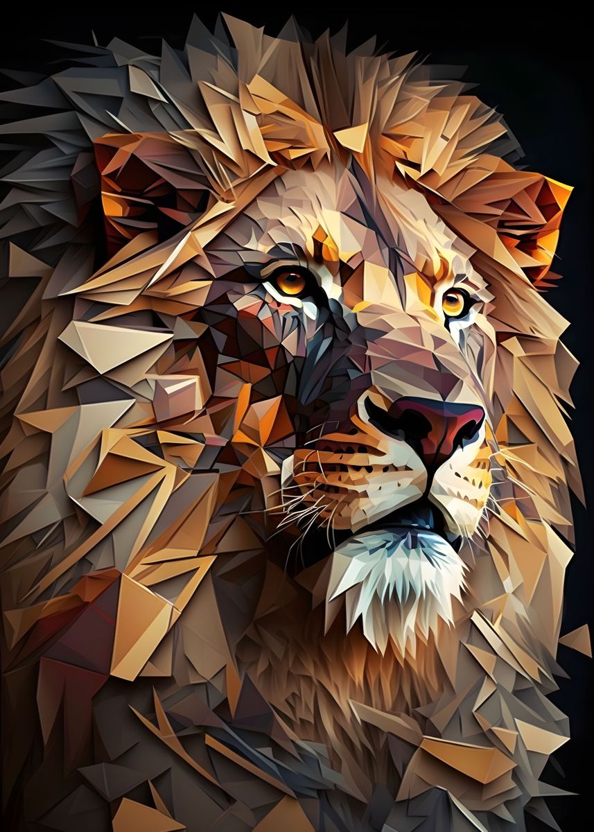 'Pride Power Lion Cubism' Poster, picture, metal print, paint by ...