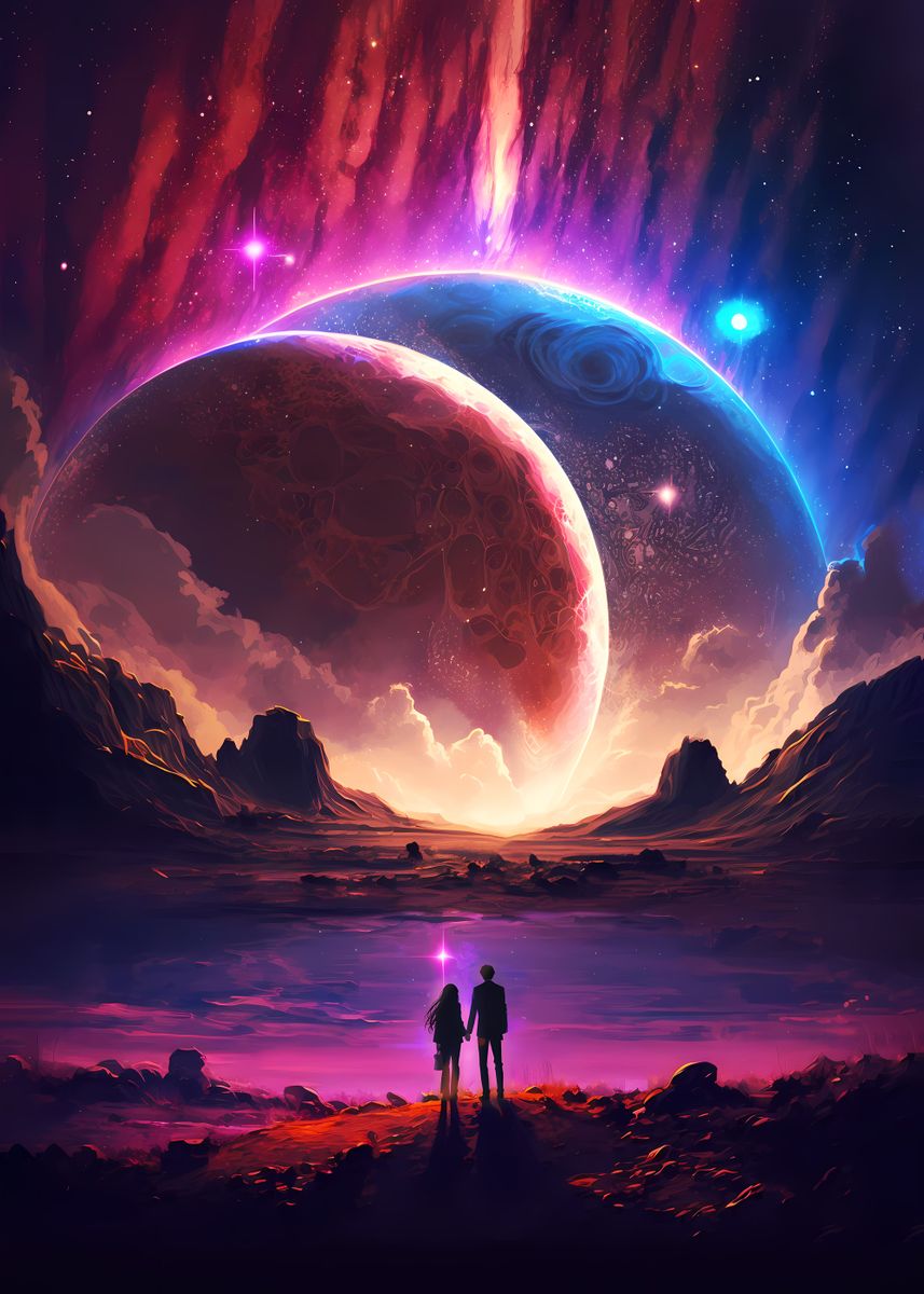 'Interstellar Couple' Poster, picture, metal print, paint by Luong Phat ...