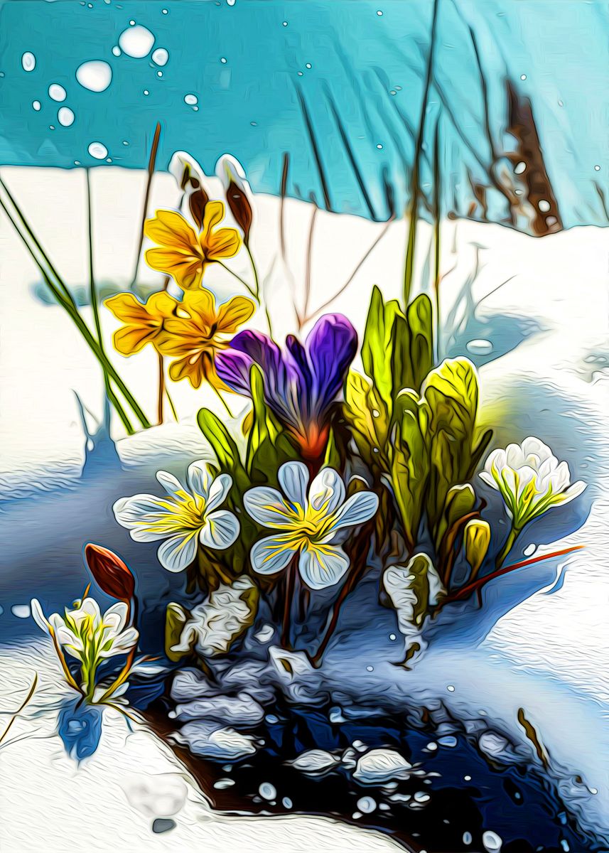 'Flower' Poster, picture, metal print, paint by Ties Rosi | Displate