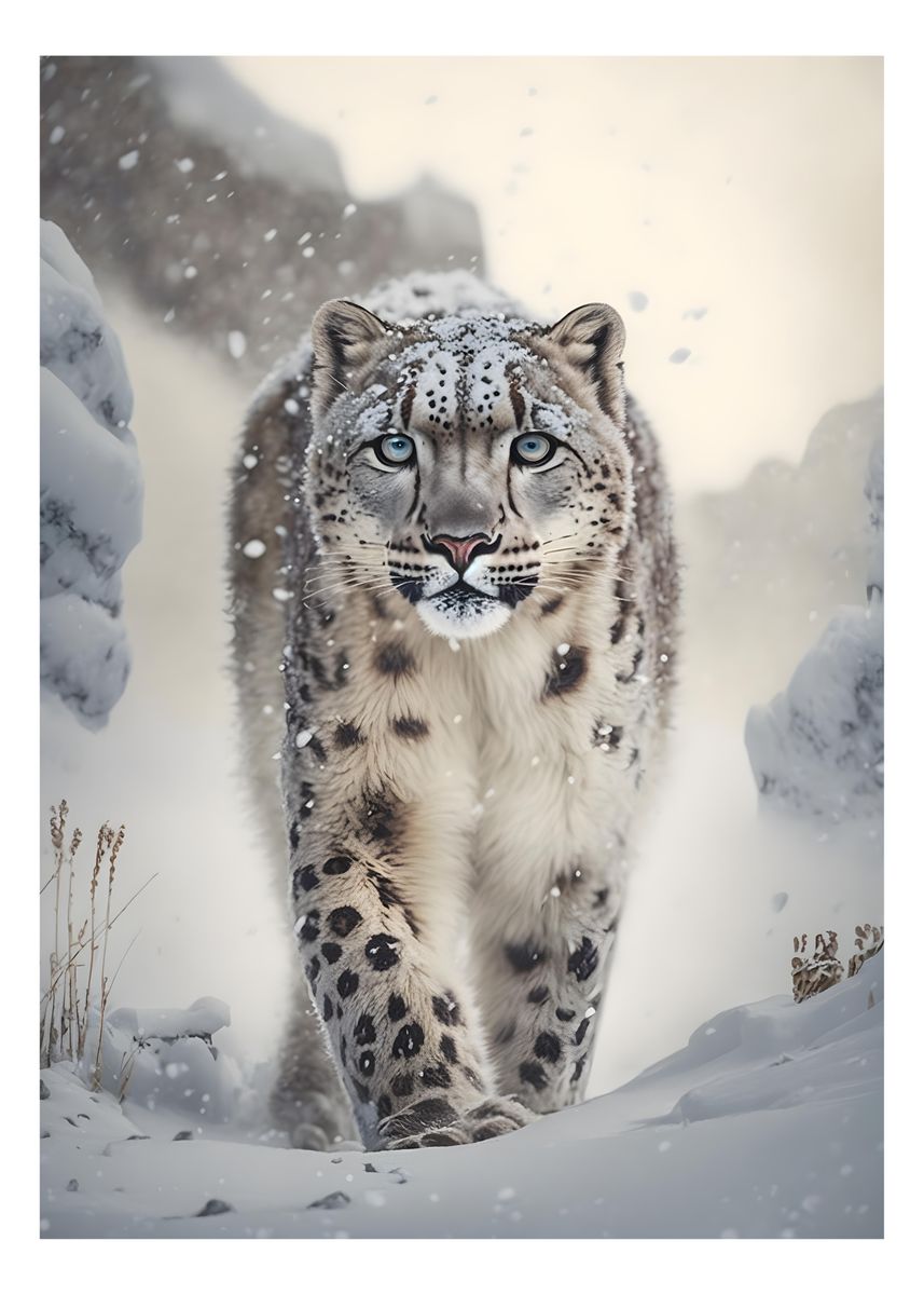 'Snow Leopard' Poster, picture, metal print, paint by thetshirtshop2020 ...