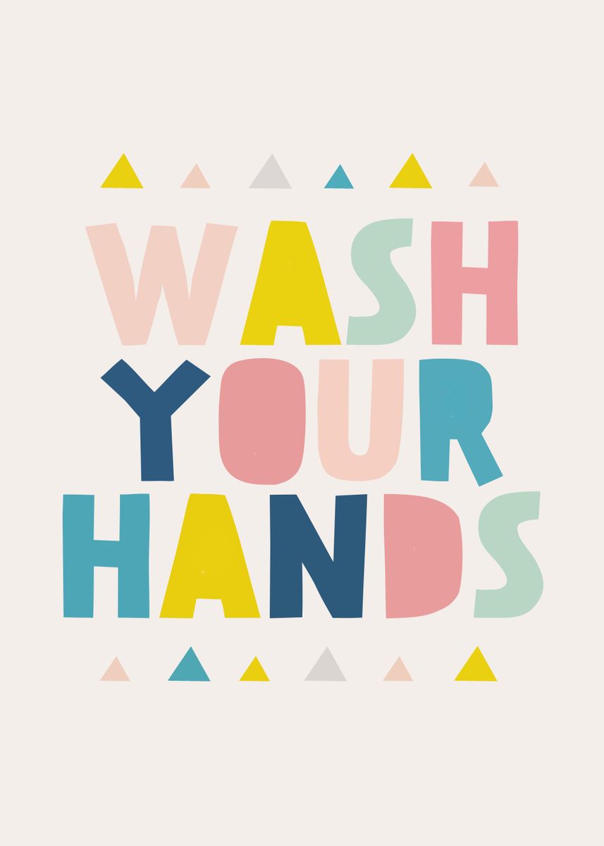 'bathroom wash your hand' Poster, picture, metal print, paint by ...