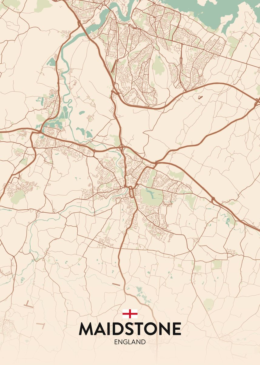 'Maidstone UK' Poster, picture, metal print, paint by IMR Designs ...