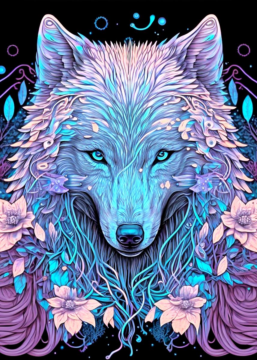 'Wolf' Poster, picture, metal print, paint by Bioen King | Displate