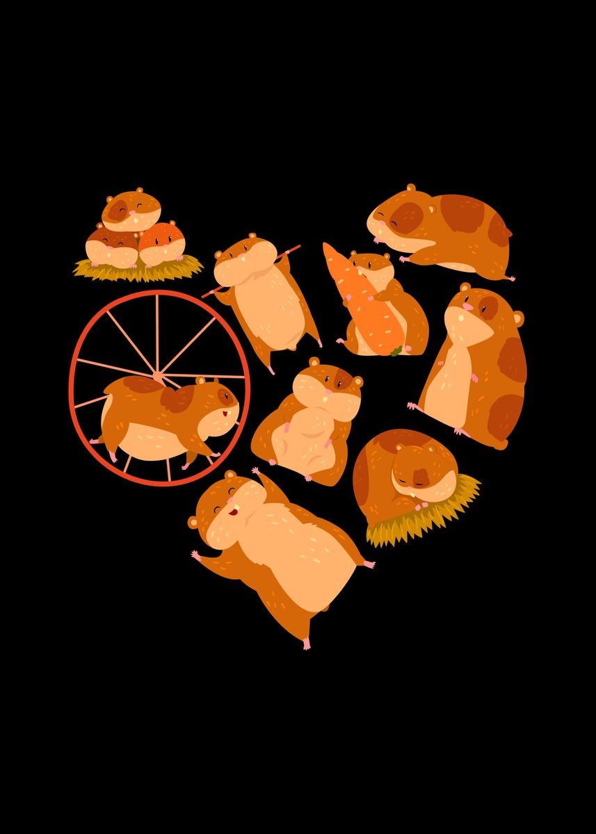 'hamster' Poster, picture, metal print, paint by Sebastian Wünsche ...