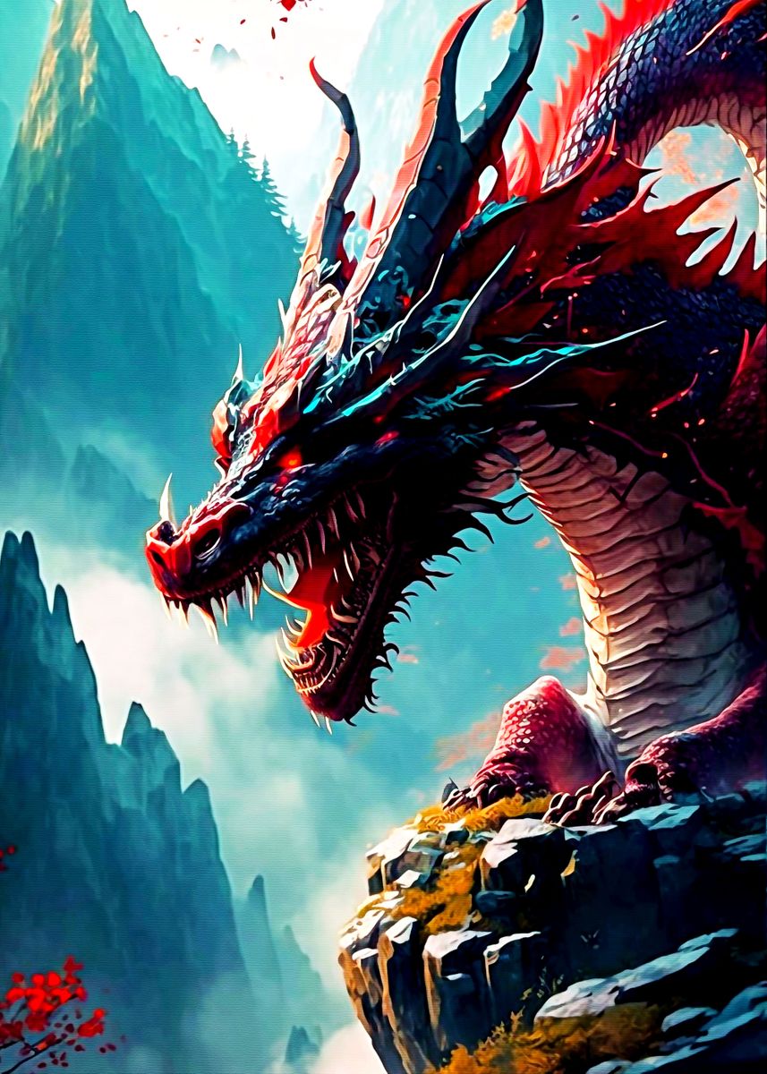 'Dragon' Poster, picture, metal print, paint by Anie Nesta | Displate