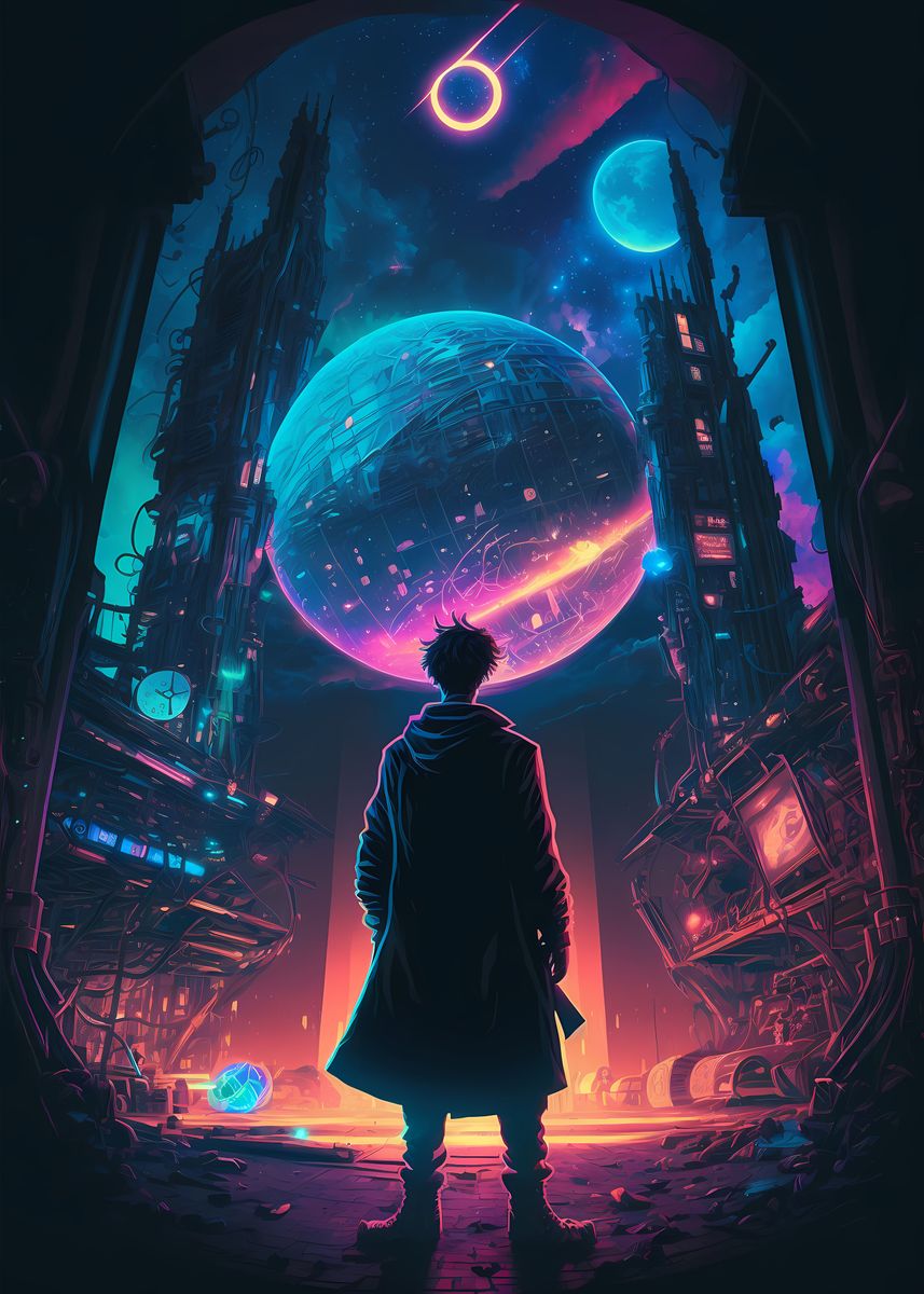 'Cyberpunk Steampunk Neon' Poster by Jay | Displate