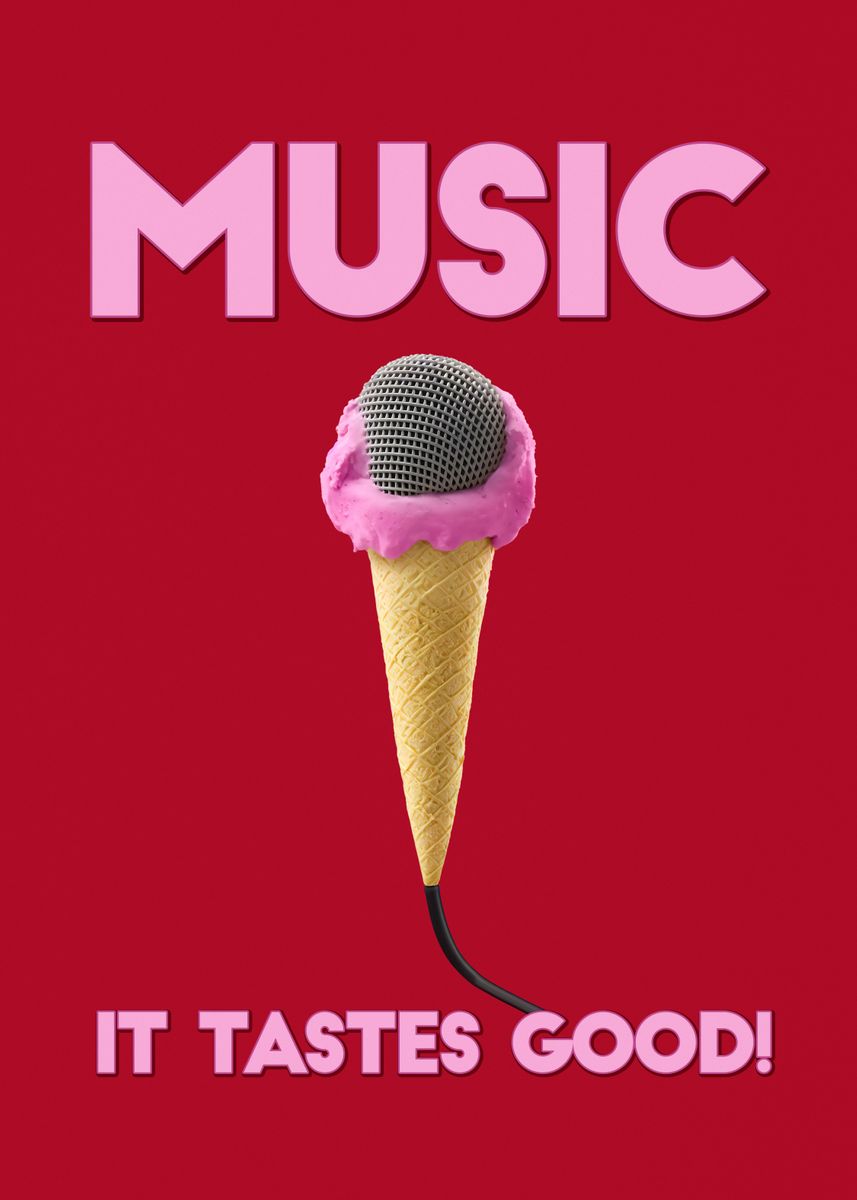 'Mic ice cream music it tas' Poster, picture, metal print, paint by ...