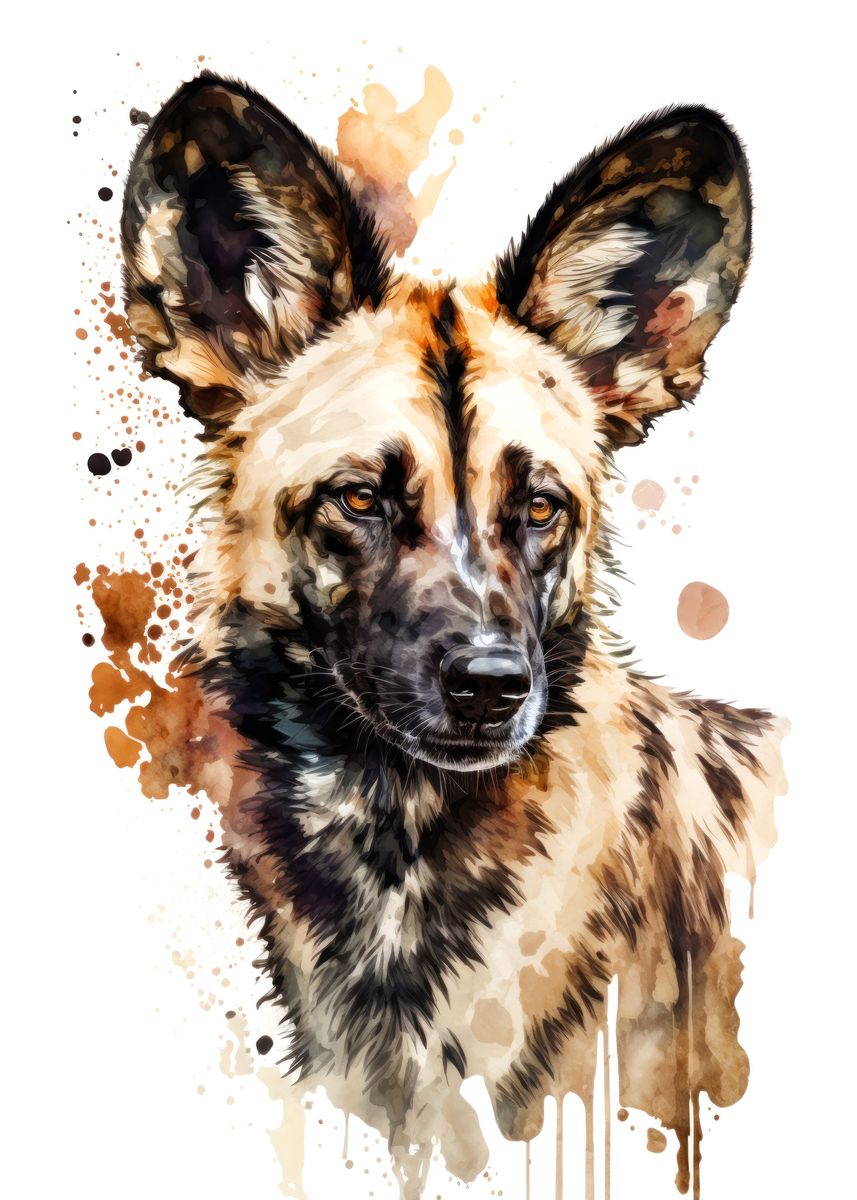 'Wild African dog' Poster, picture, metal print, paint by Volodymyr ...