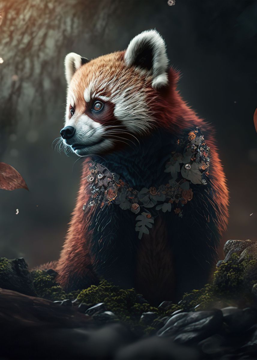 'Red panda' Poster, picture, metal print, paint by Anime Poster | Displate