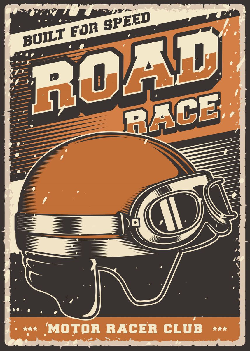 'Road RACE' Poster, picture, metal print, paint by Naso | Displate