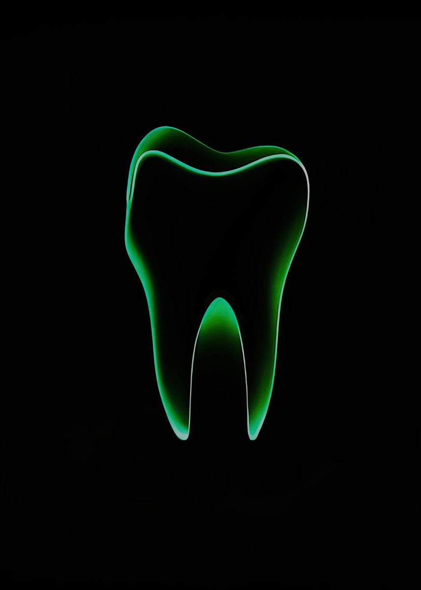 'Green Tooth' Poster, picture, metal print, paint by Dr Picture | Displate