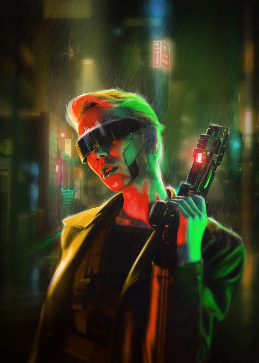 'Cyberpunk Girl' Poster by Atanas Popovski | Displate