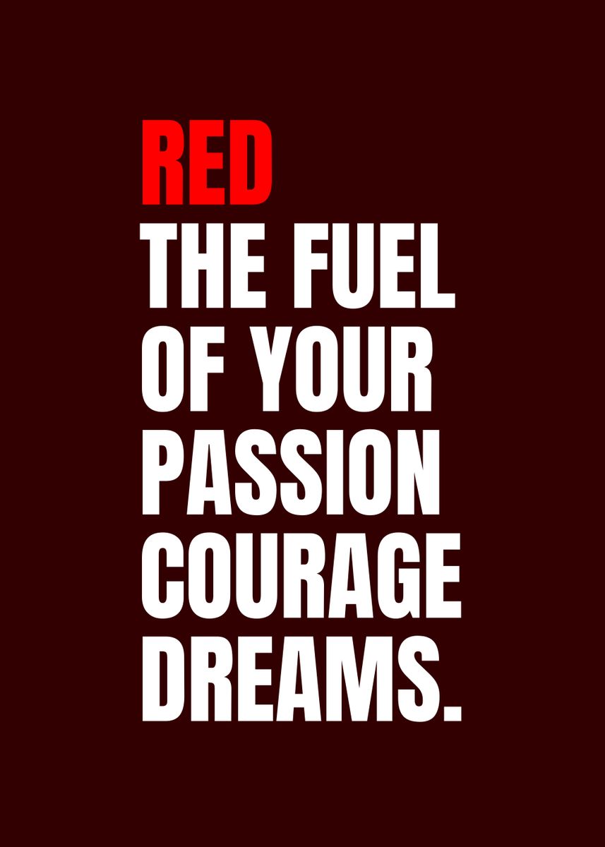 'Inspirational Red Quote' Poster, picture, metal print, paint by ...